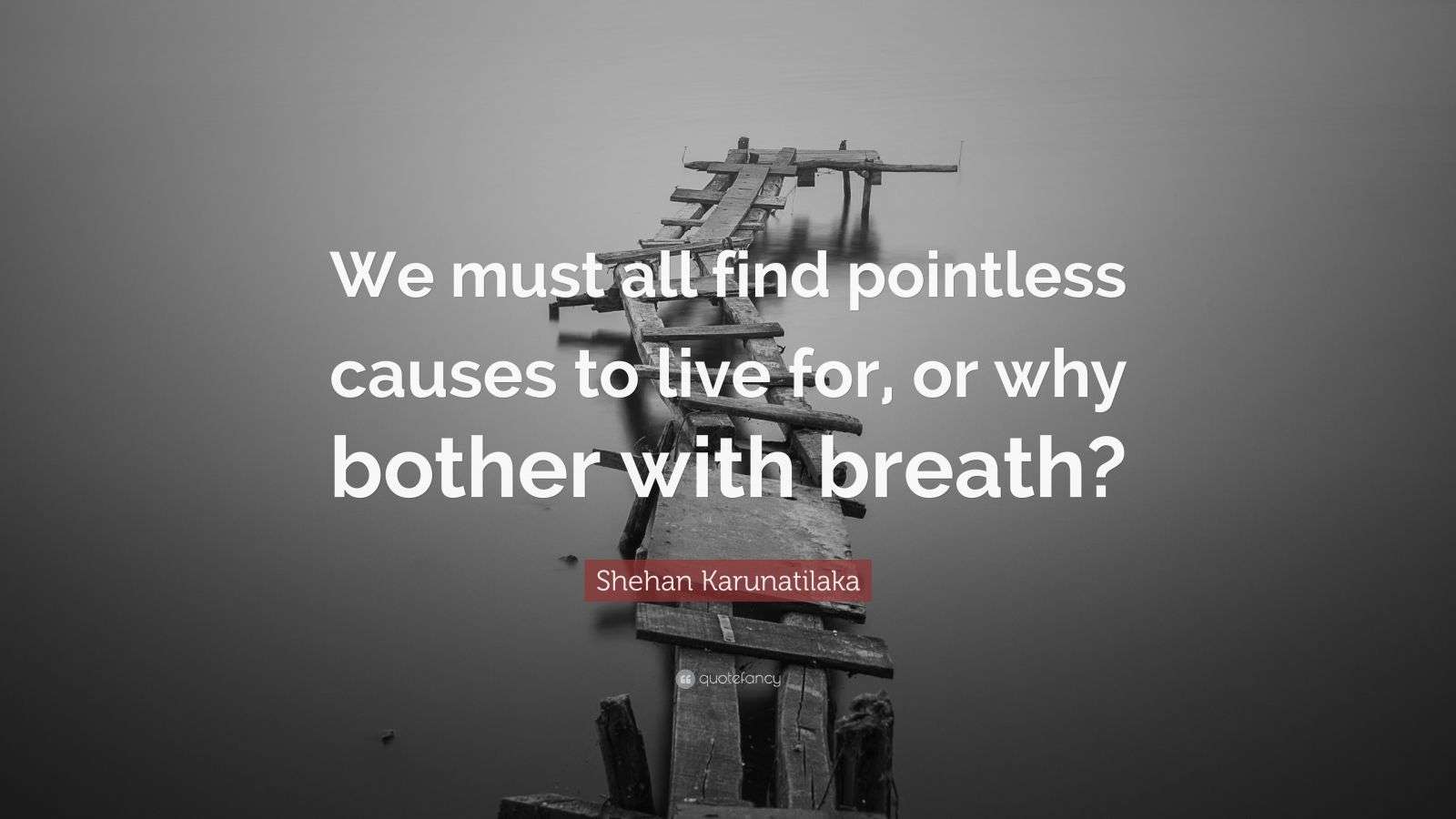 Shehan Karunatilaka Quote: “We must all find pointless causes to live ...