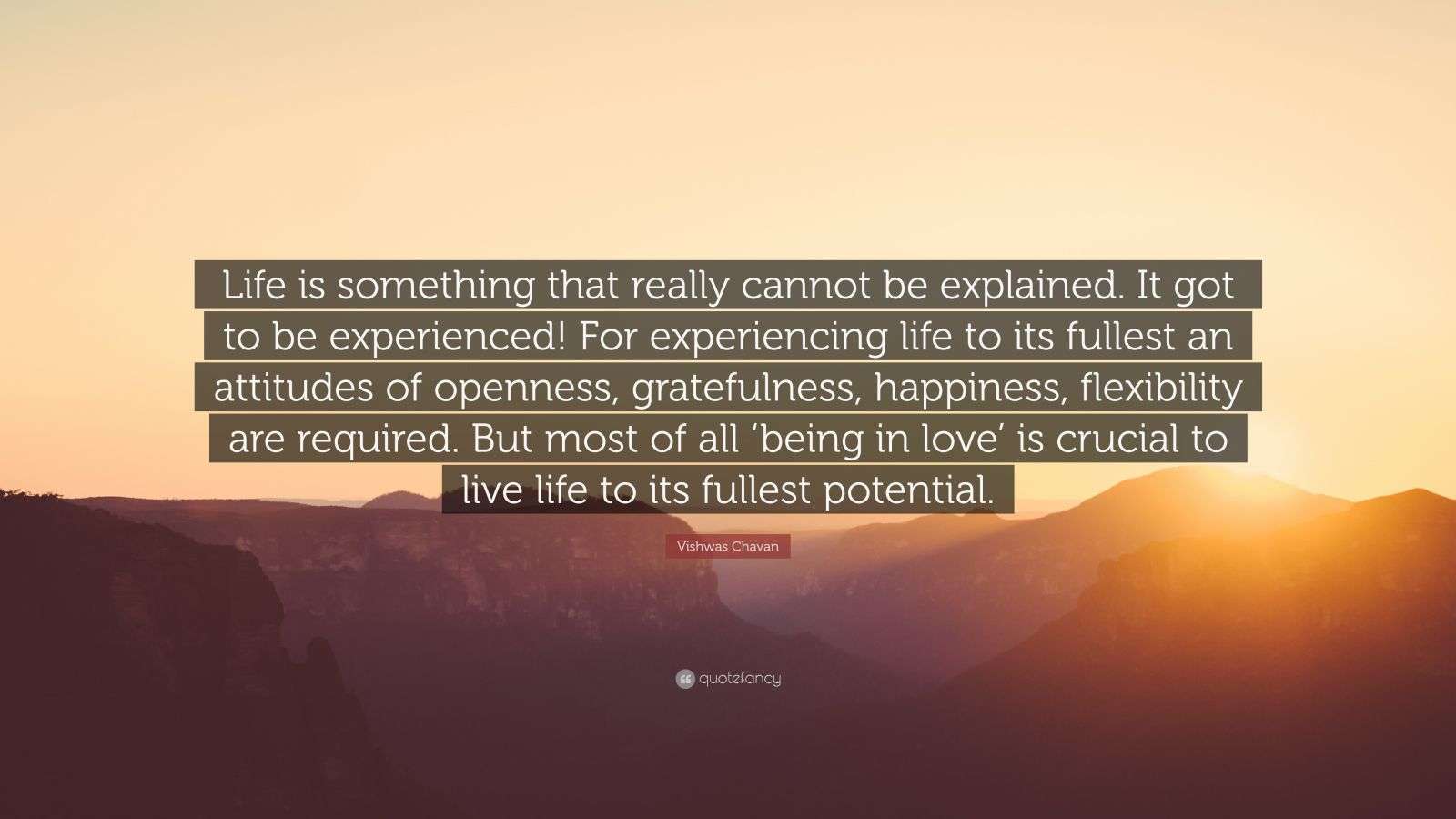 Vishwas Chavan Quote: “Life is something that really cannot be ...