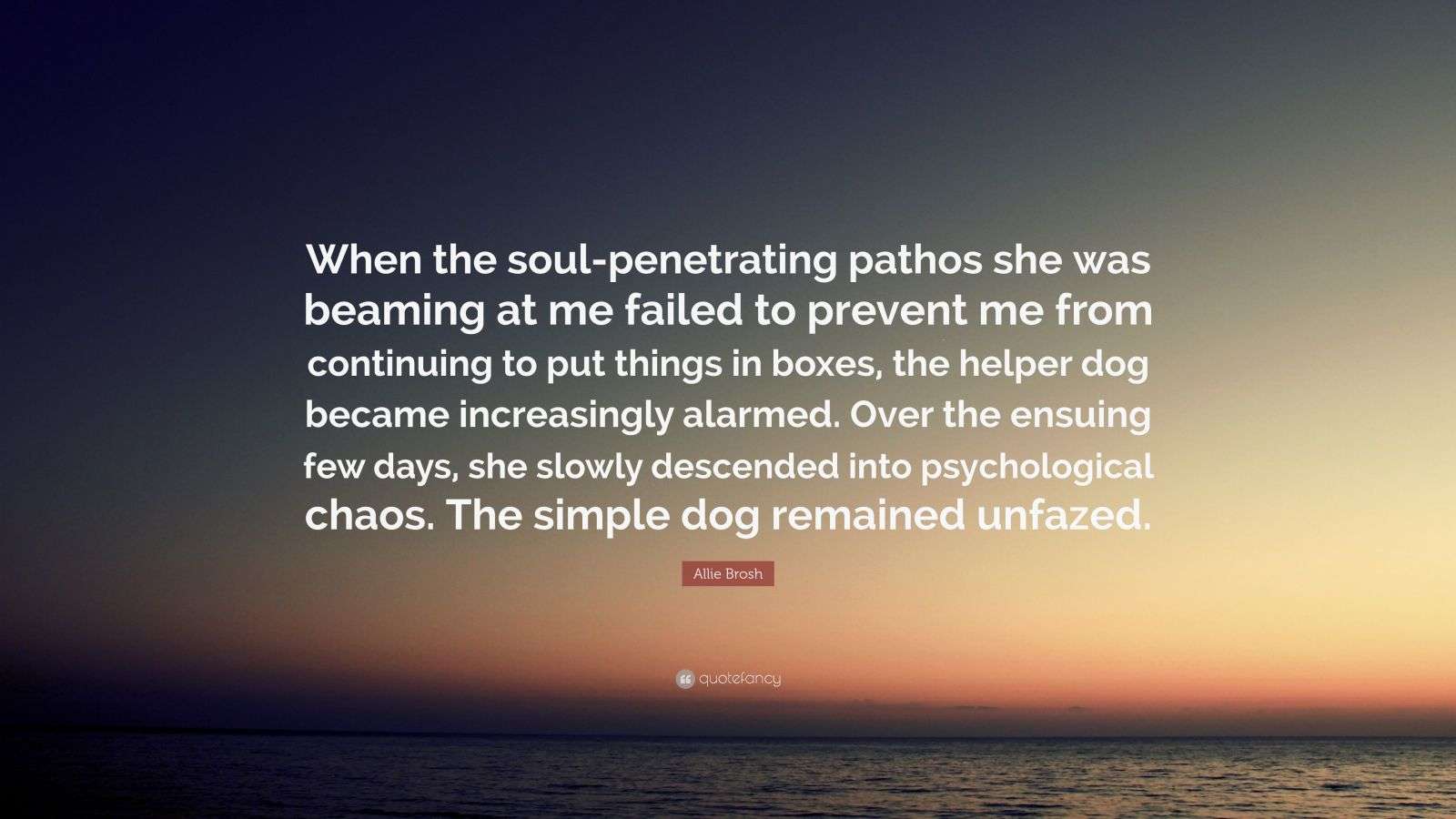 Allie Brosh Quote: “When the soul-penetrating pathos she was beaming at ...