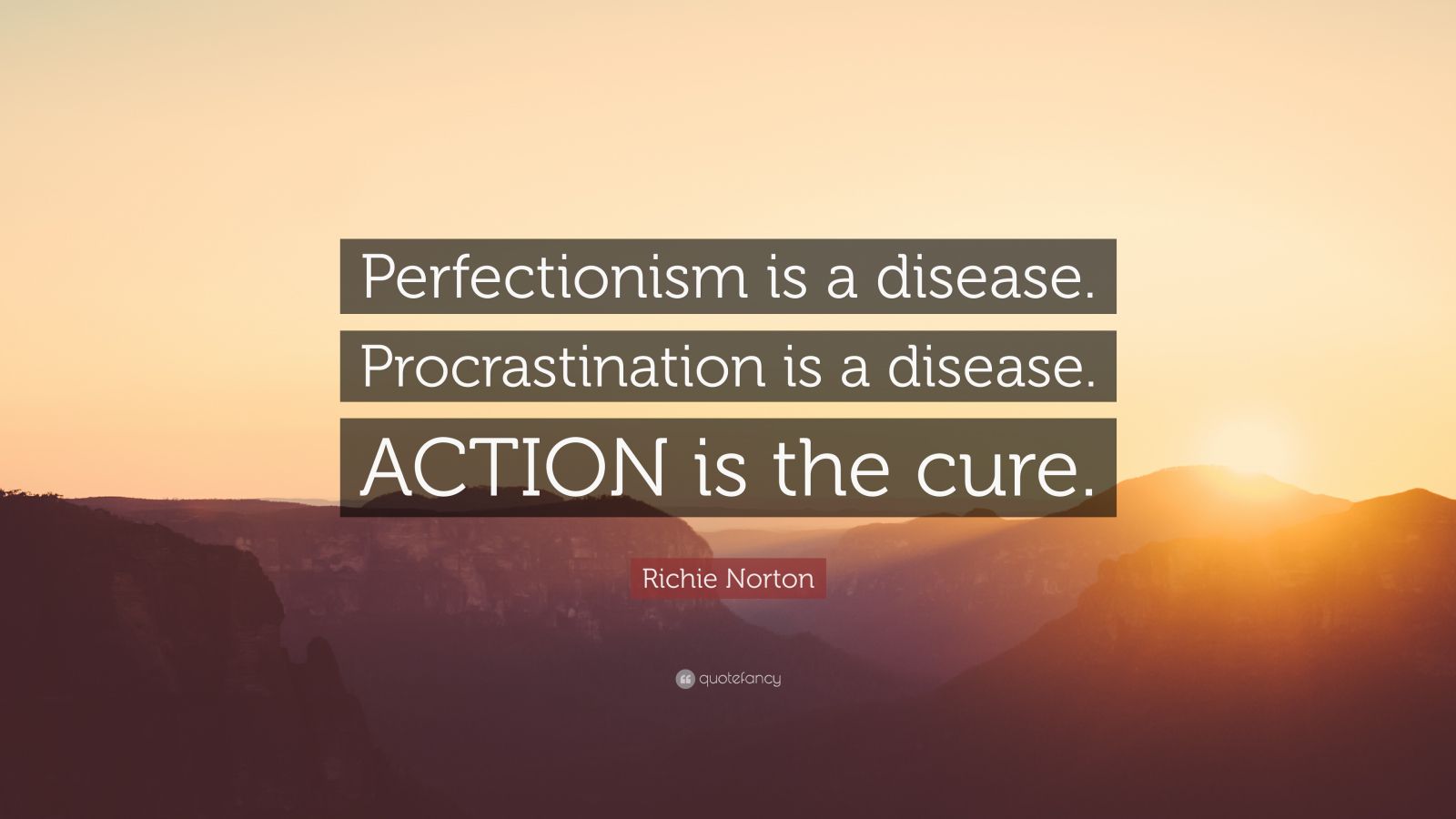 Richie Norton Quote: “Perfectionism is a disease. Procrastination is a ...