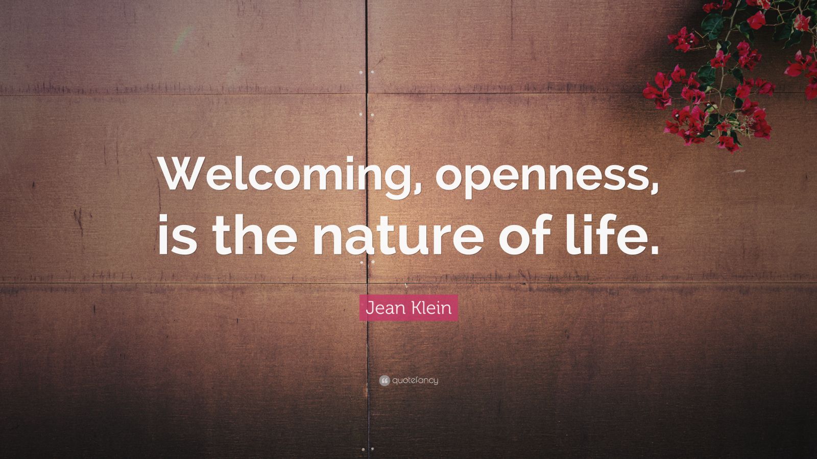 Jean Klein Quote: “Welcoming, openness, is the nature of life.”