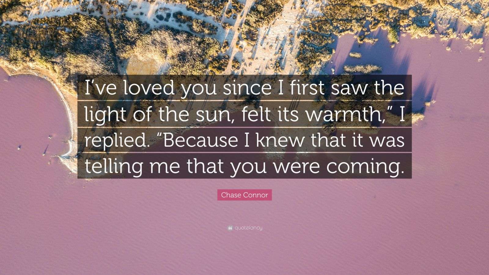Chase Connor Quote: “I’ve loved you since I first saw the light of the ...
