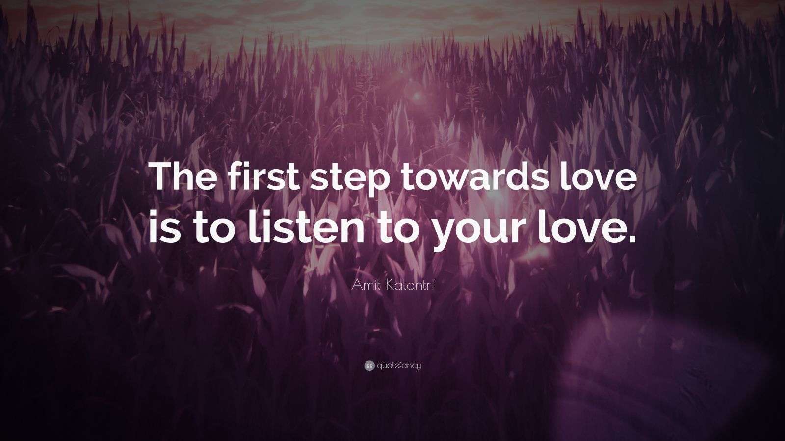 Amit Kalantri Quote: “The first step towards love is to listen to your love.”