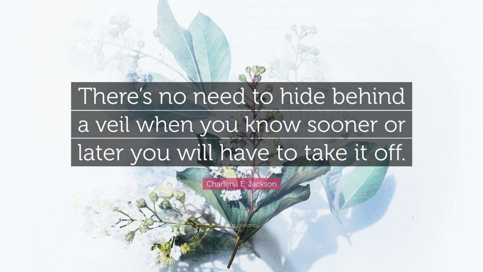 Charlena E. Jackson Quote: “There’s no need to hide behind a veil when ...