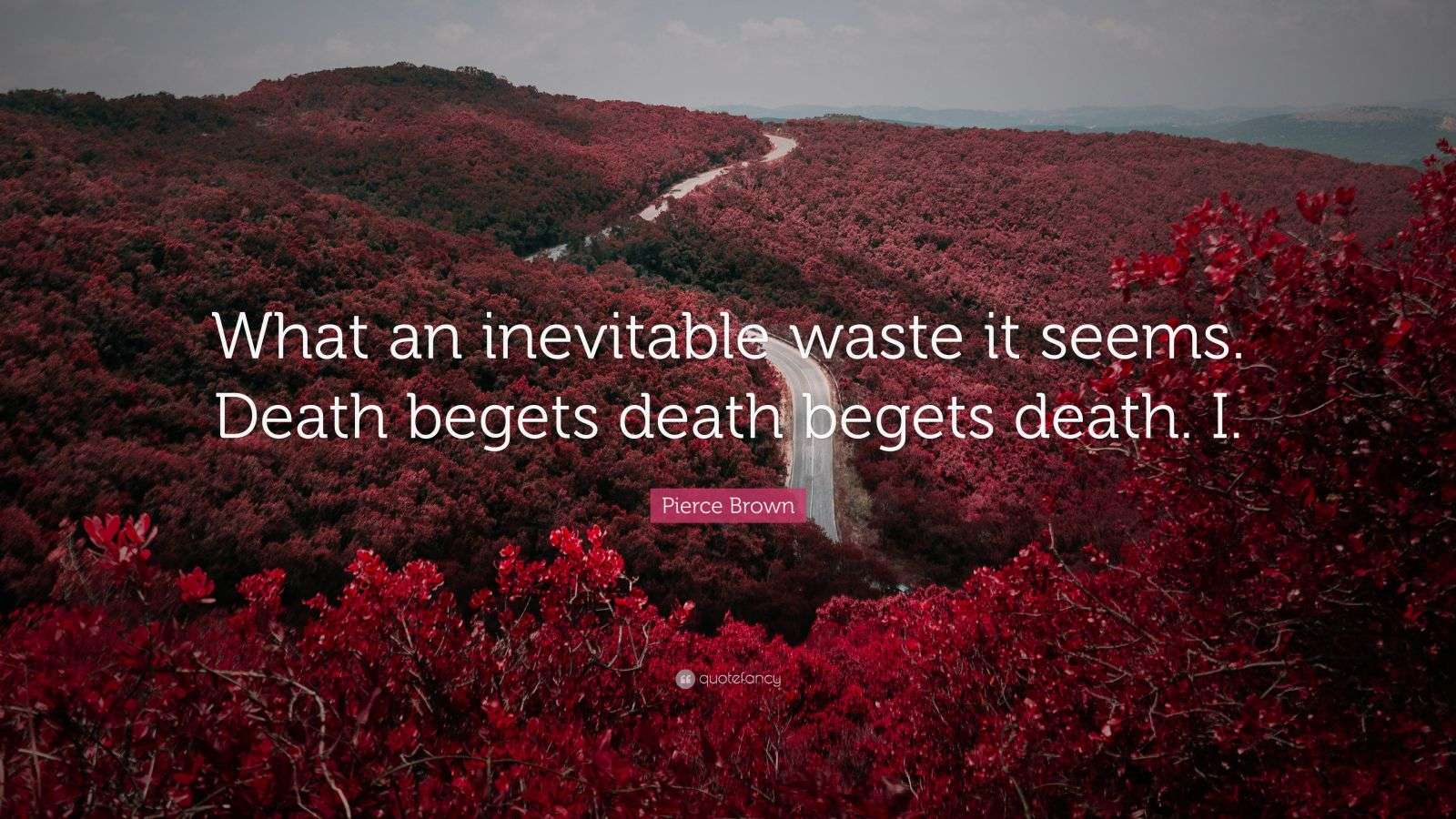 Pierce Brown Quote: “What an inevitable waste it seems. Death begets ...