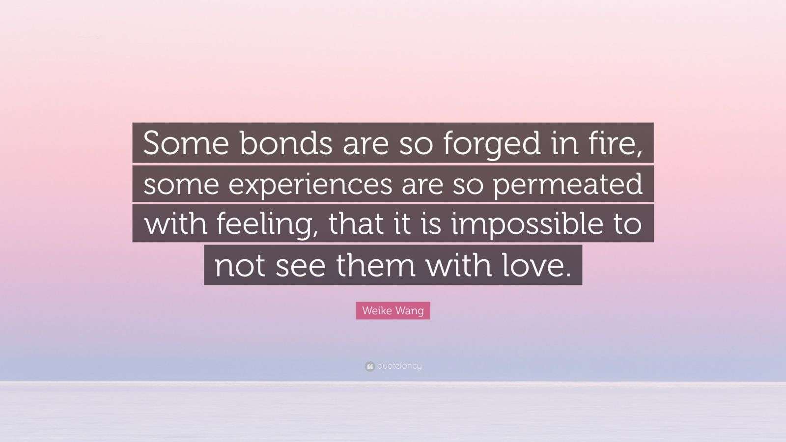 Weike Wang Quote: “Some bonds are so forged in fire, some experiences ...