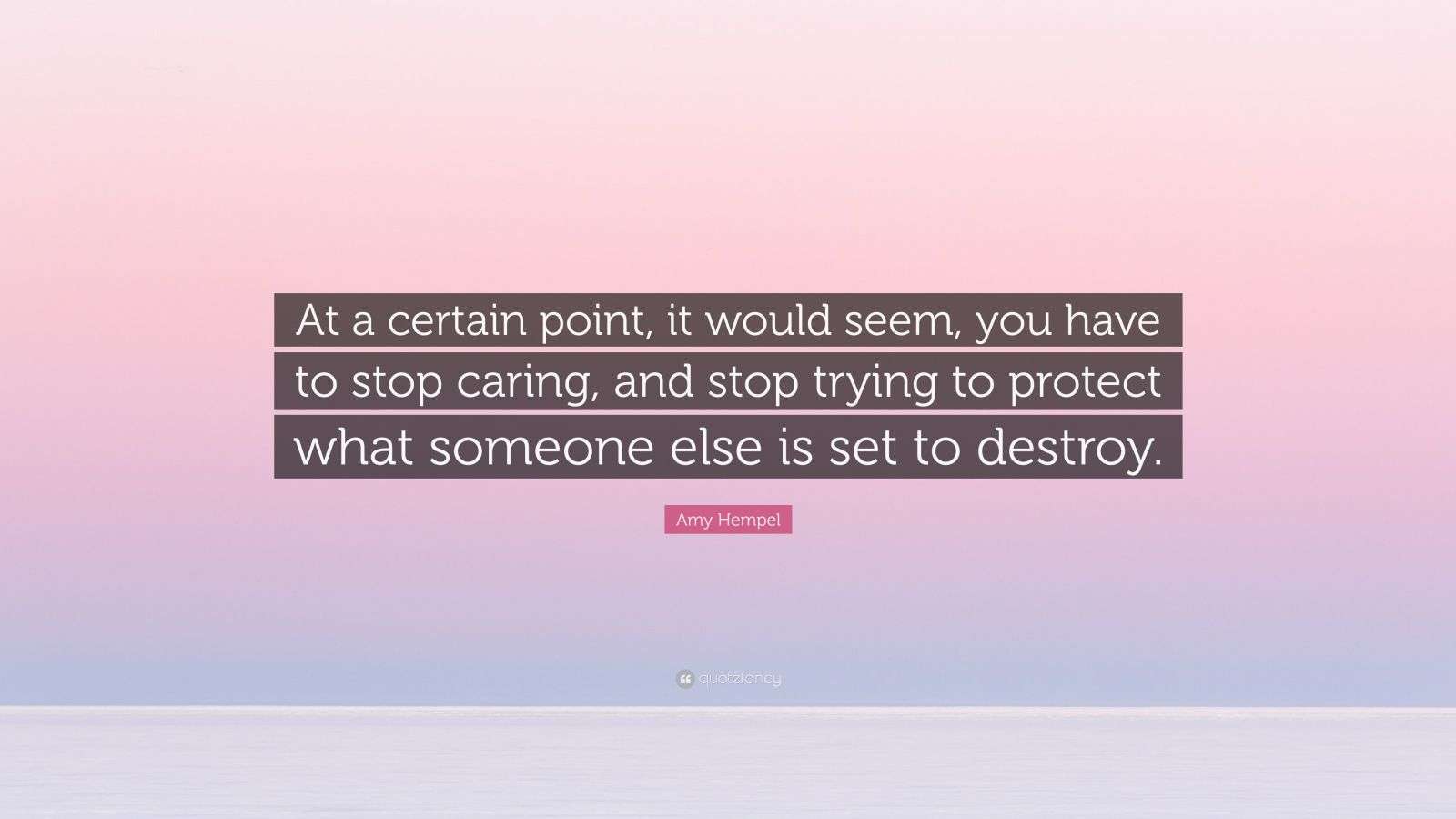 Amy Hempel Quote: “At a certain point, it would seem, you have to stop ...