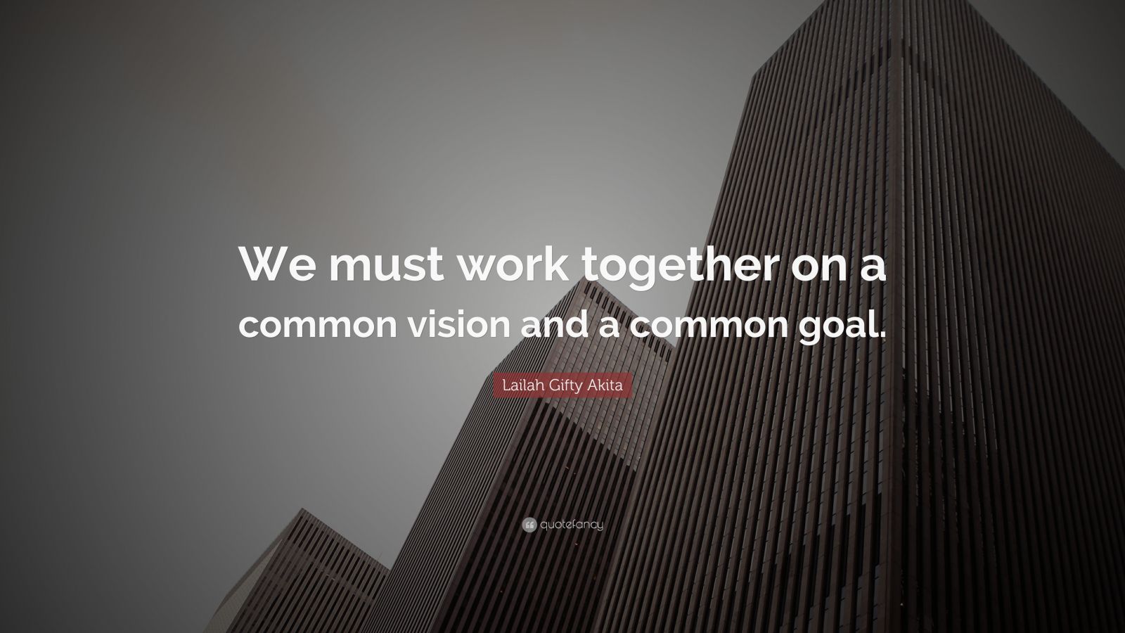 Lailah Gifty Akita Quote: “We must work together on a common vision and ...