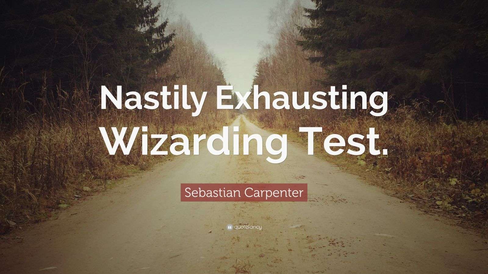 Sebastian Carpenter Quote: “Nastily Exhausting Wizarding Test.”