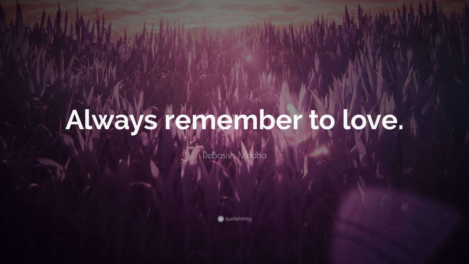 Debasish Mridha Quote: “Always remember to love.”