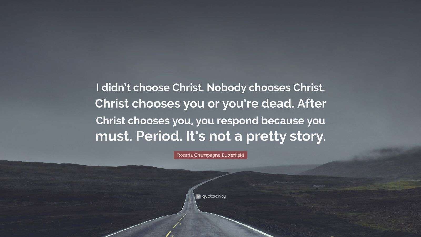 Rosaria Champagne Butterfield Quote: “I didn’t choose Christ. Nobody ...