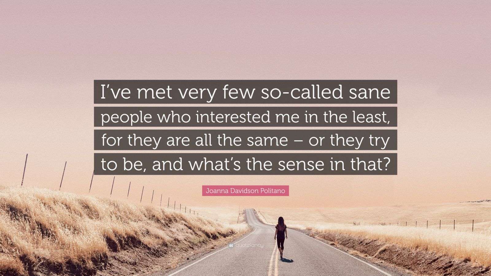 Joanna Davidson Politano Quote: “I’ve met very few so-called sane ...