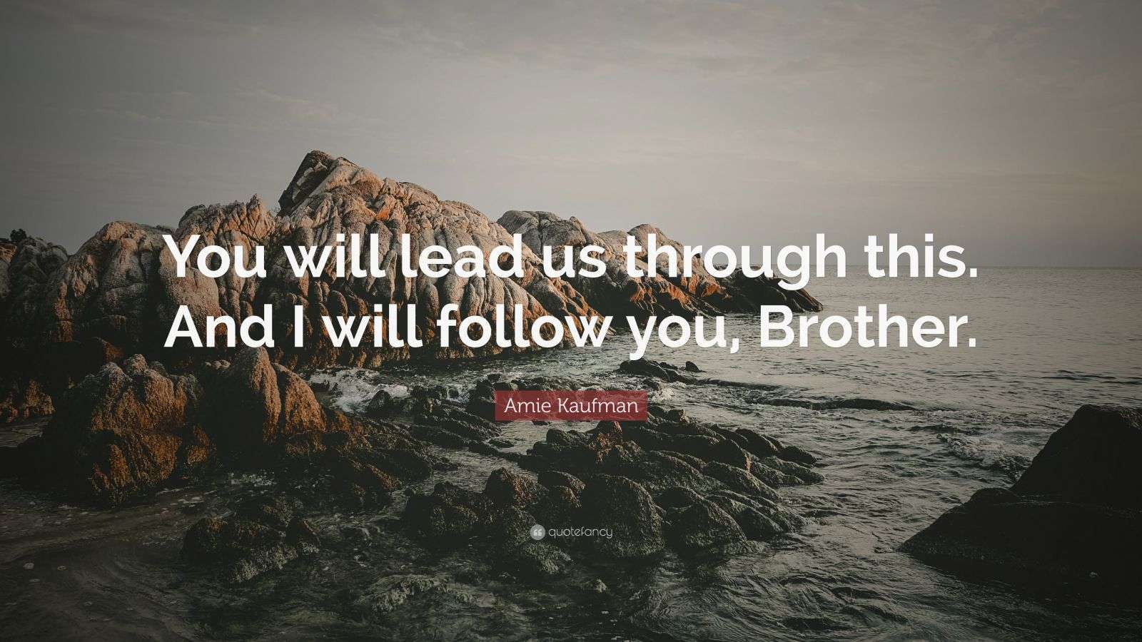 Amie Kaufman Quote: “You will lead us through this. And I will follow ...