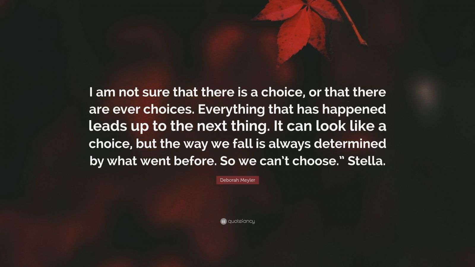 Deborah Meyler Quote: “I am not sure that there is a choice, or that ...