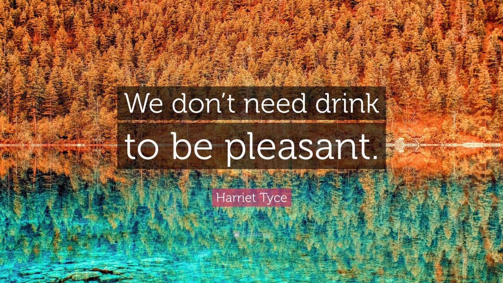 Harriet Tyce Quote: “We don’t need drink to be pleasant.”