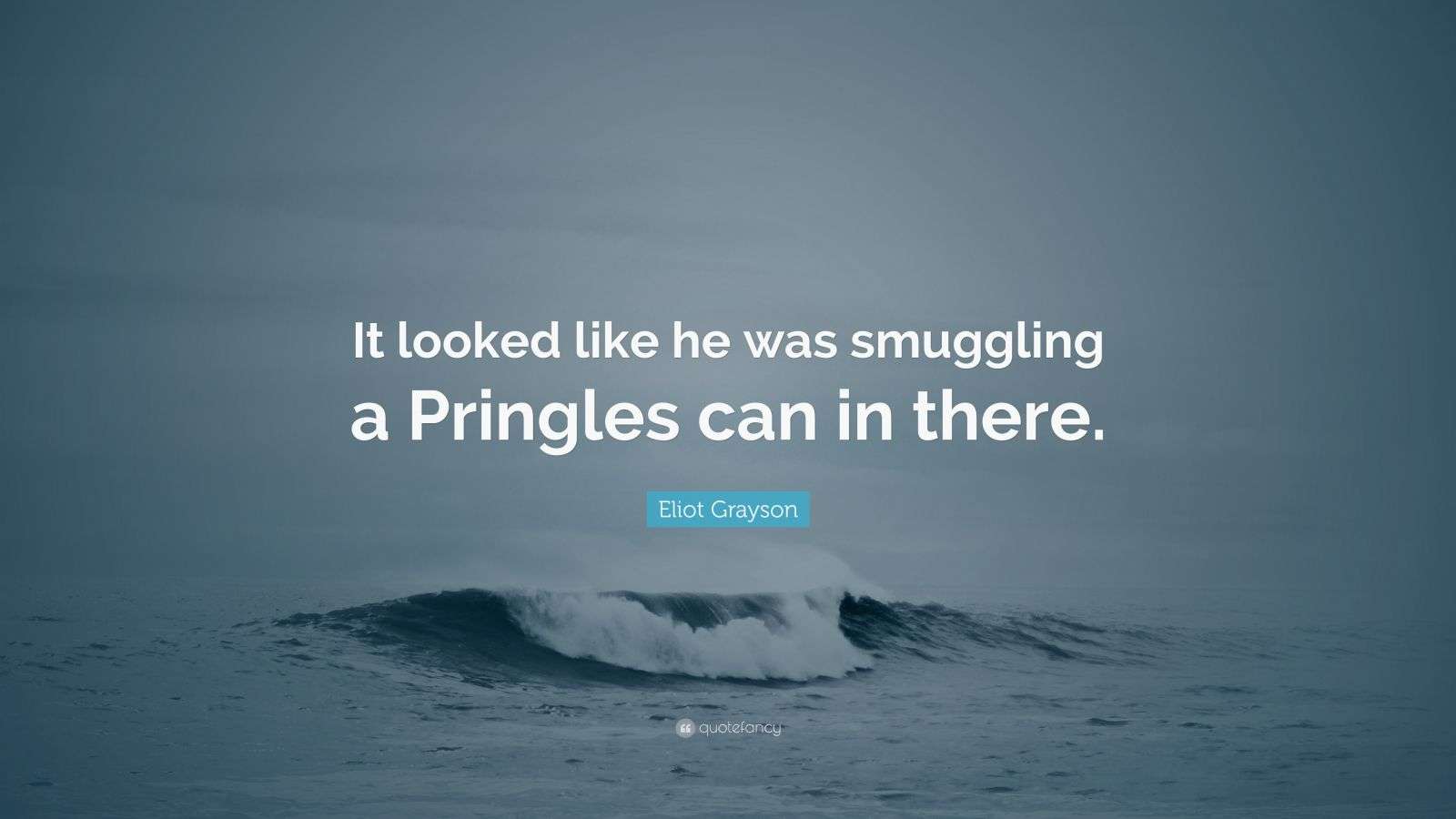 Eliot Grayson Quote: “It looked like he was smuggling a Pringles can in ...