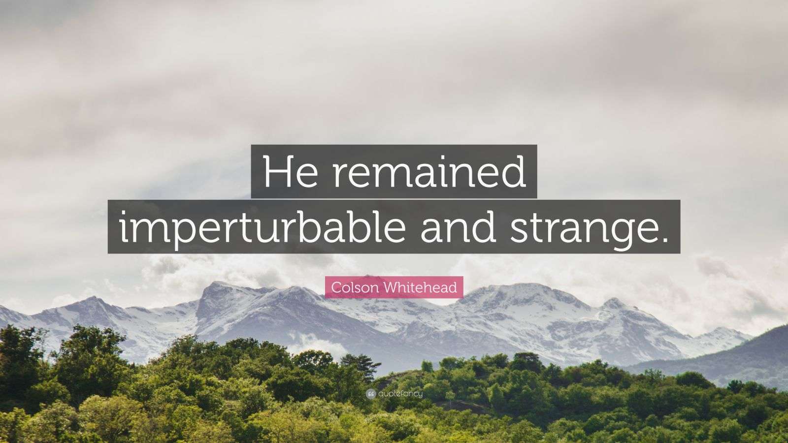 Colson Whitehead Quote: “He remained imperturbable and strange.”