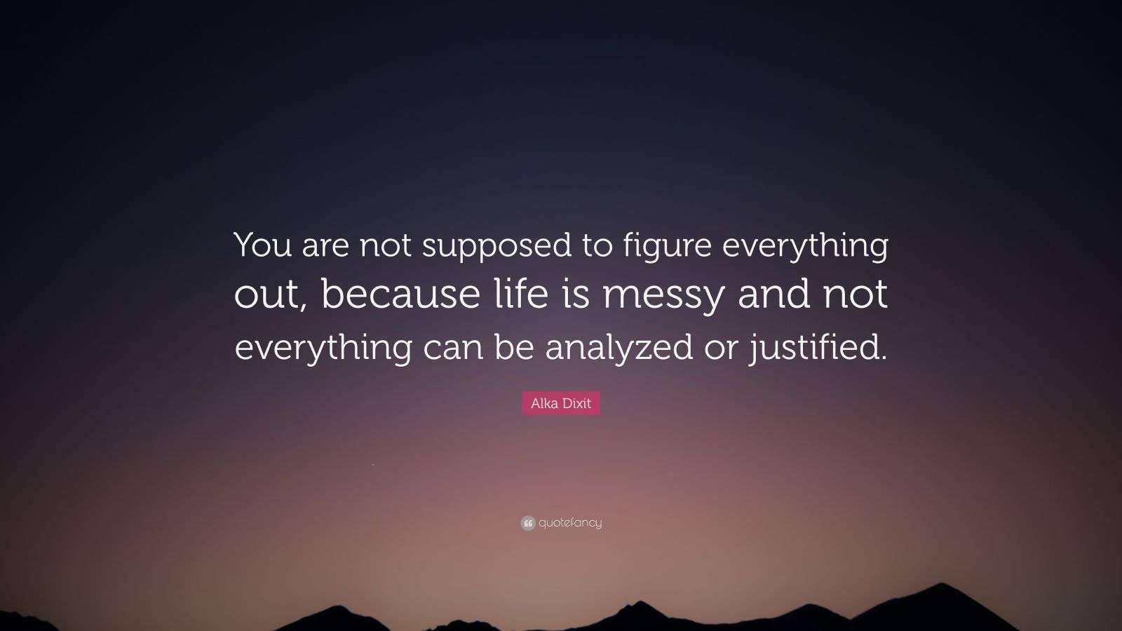 Alka Dixit Quote: “You are not supposed to figure everything out ...