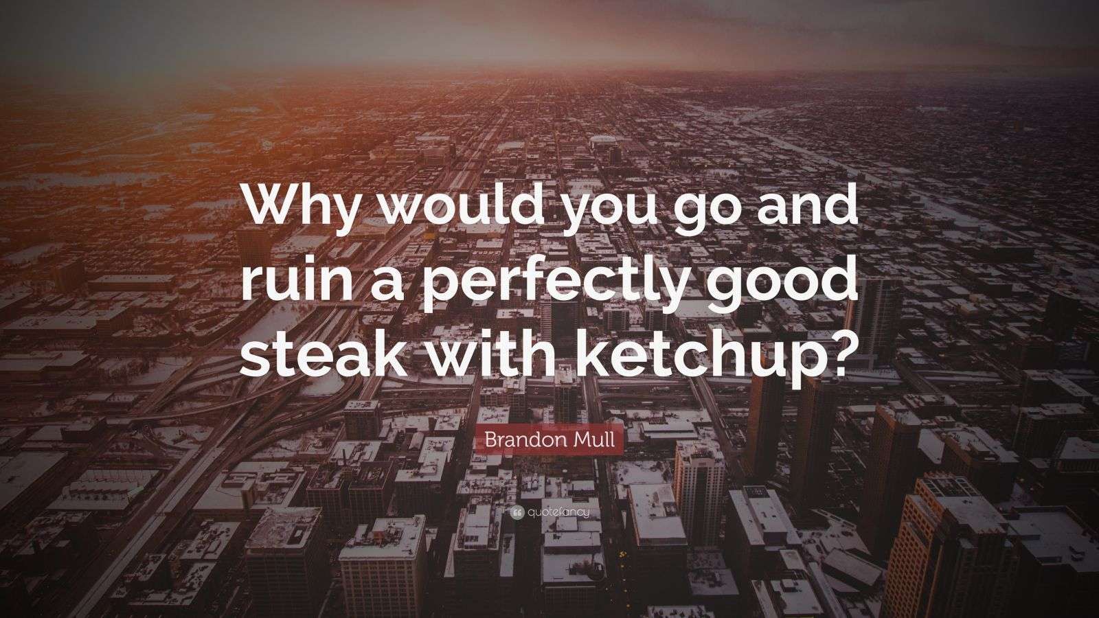 Brandon Mull Quote: “Why would you go and ruin a perfectly good steak ...