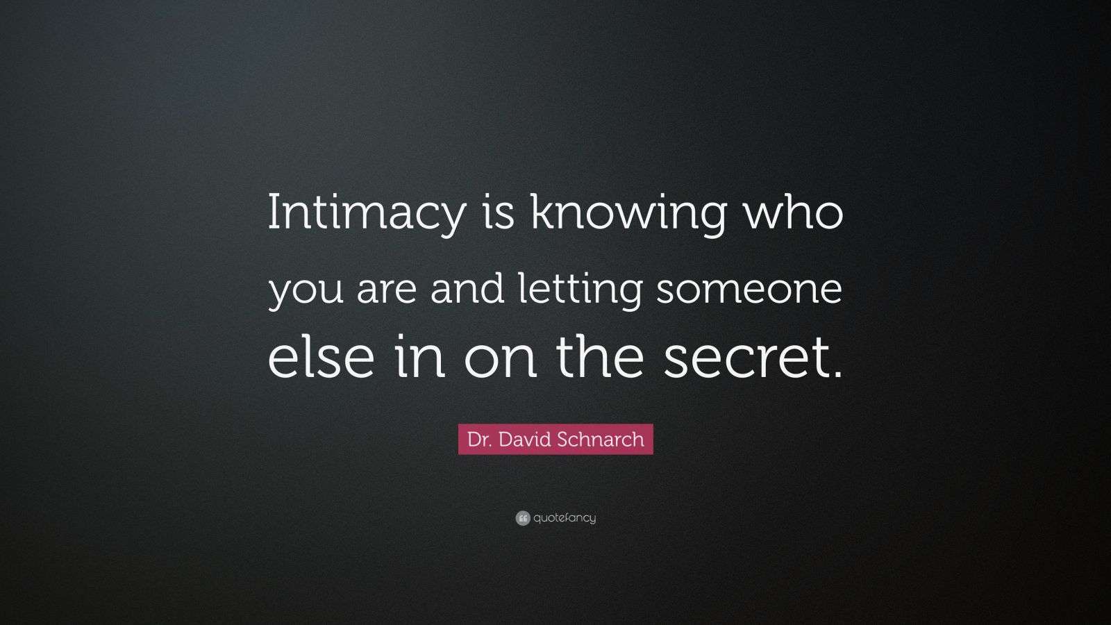 Dr. David Schnarch Quote: “Intimacy is knowing who you are and letting ...
