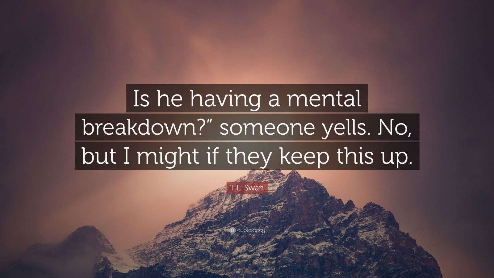 T.L. Swan Quote: “Is he having a mental breakdown?” someone yells. No ...