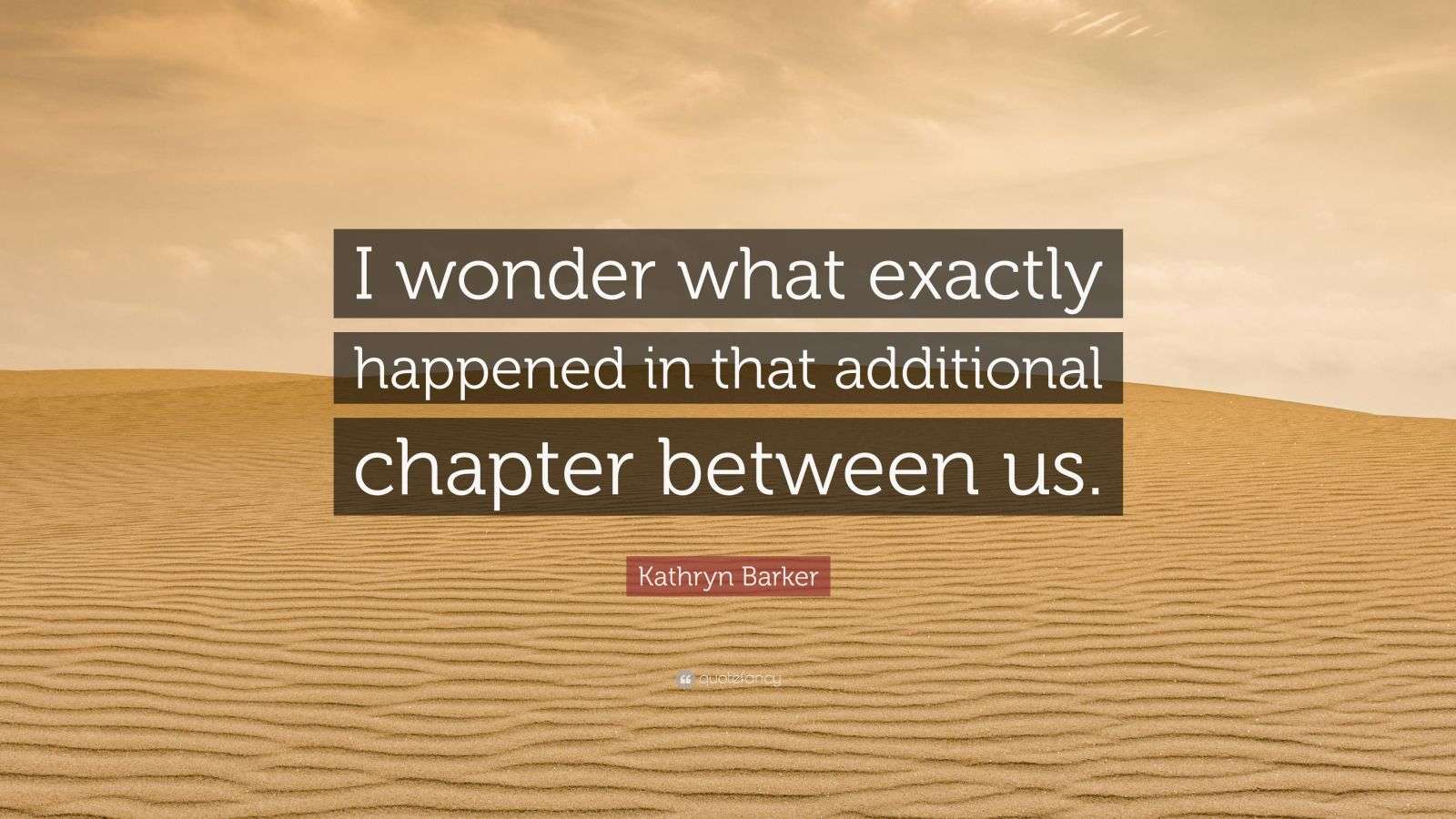 Kathryn Barker Quote: “I wonder what exactly happened in that ...