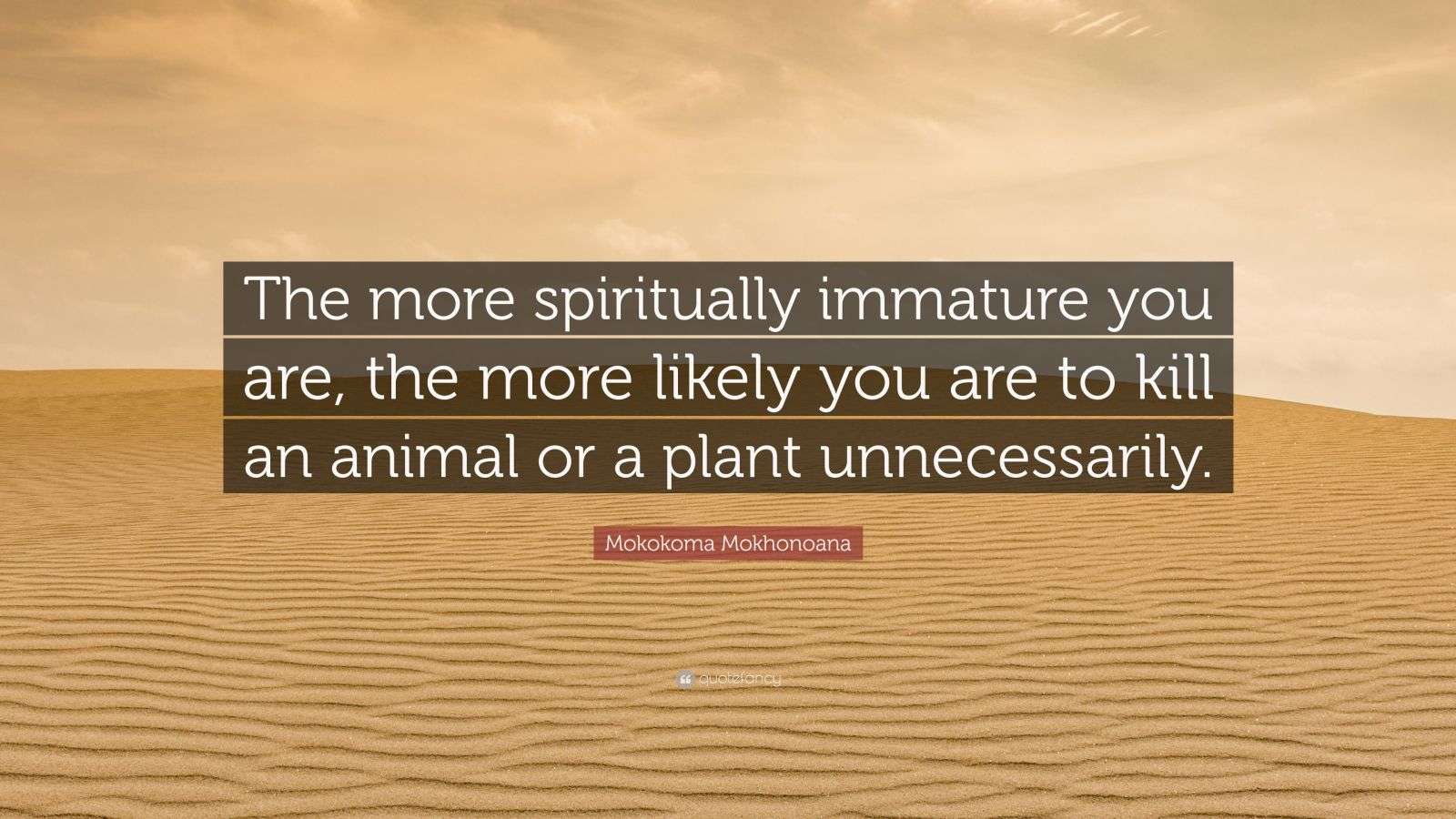 Mokokoma Mokhonoana Quote: “The more spiritually immature you are, the ...
