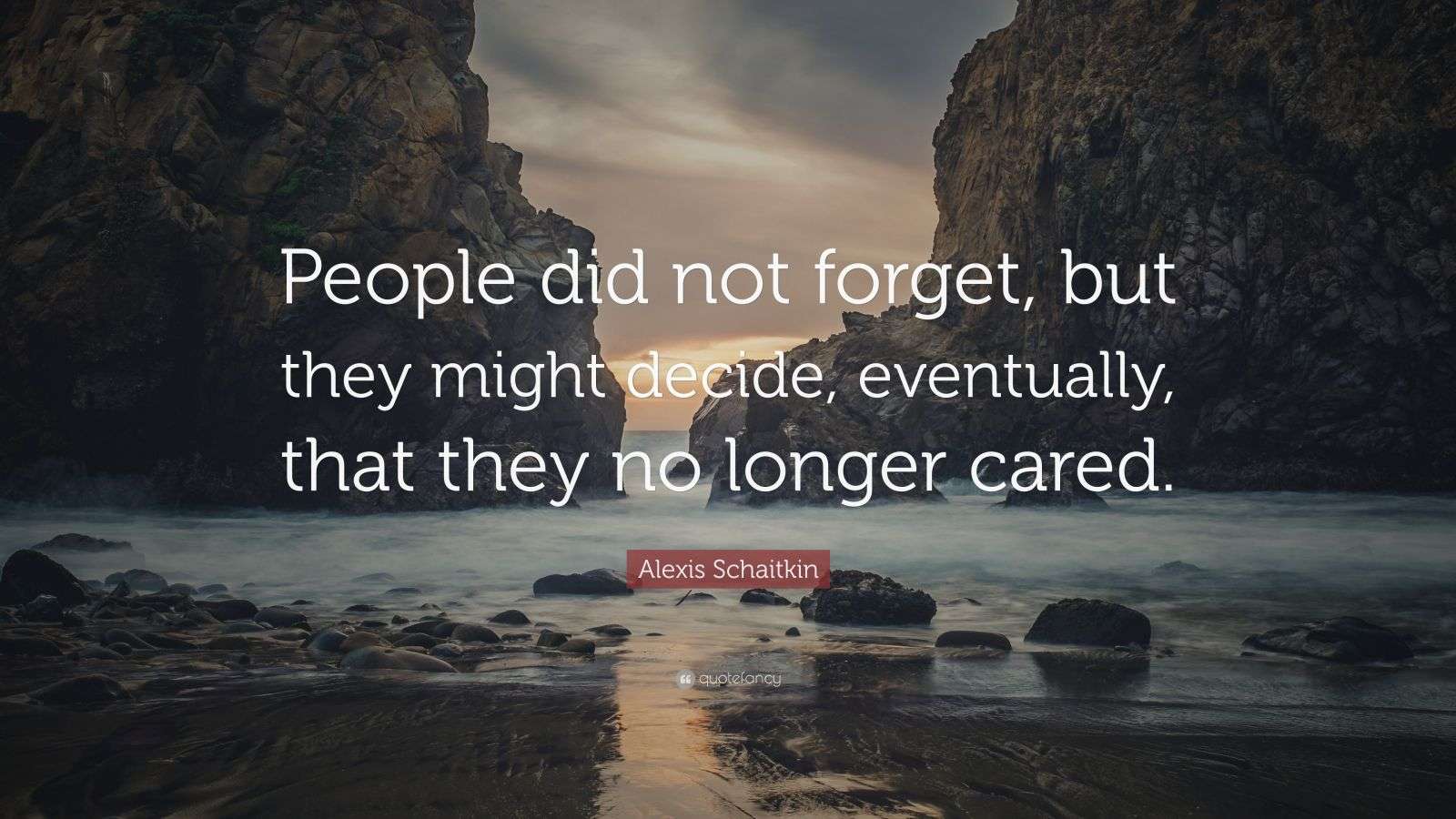 Alexis Schaitkin Quote: “People did not forget, but they might decide ...