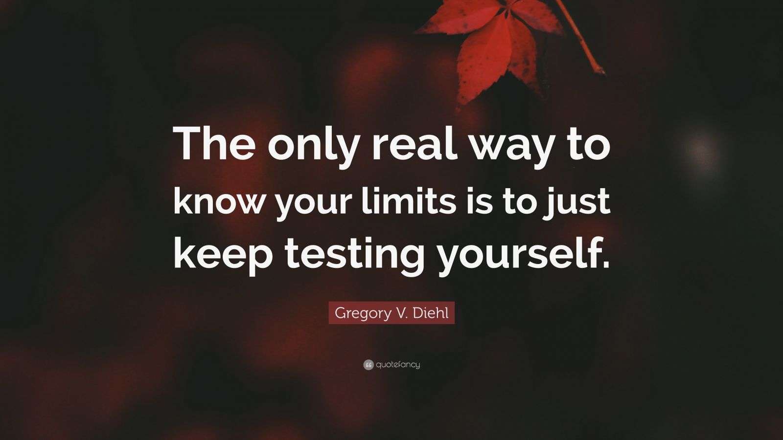 Gregory V. Diehl Quote: “The only real way to know your limits is to ...