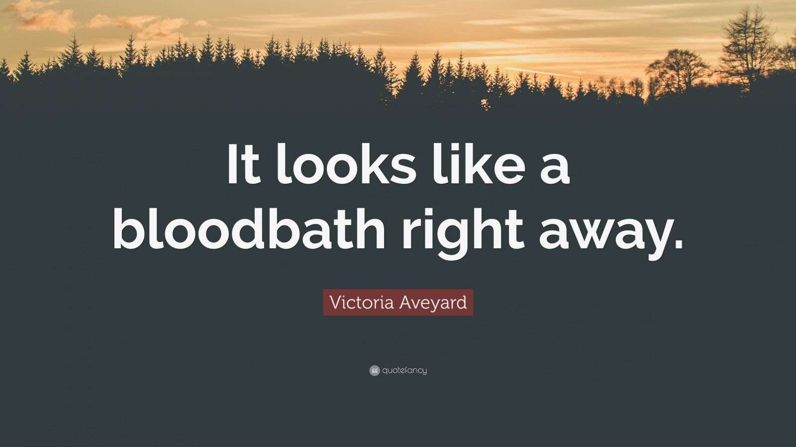 Victoria Aveyard Quote: “It looks like a bloodbath right away.”