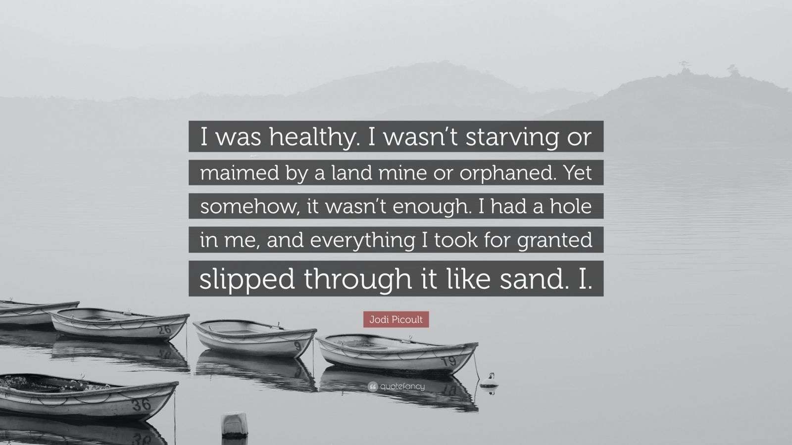 Jodi Picoult Quote: “I was healthy. I wasn’t starving or maimed by a ...
