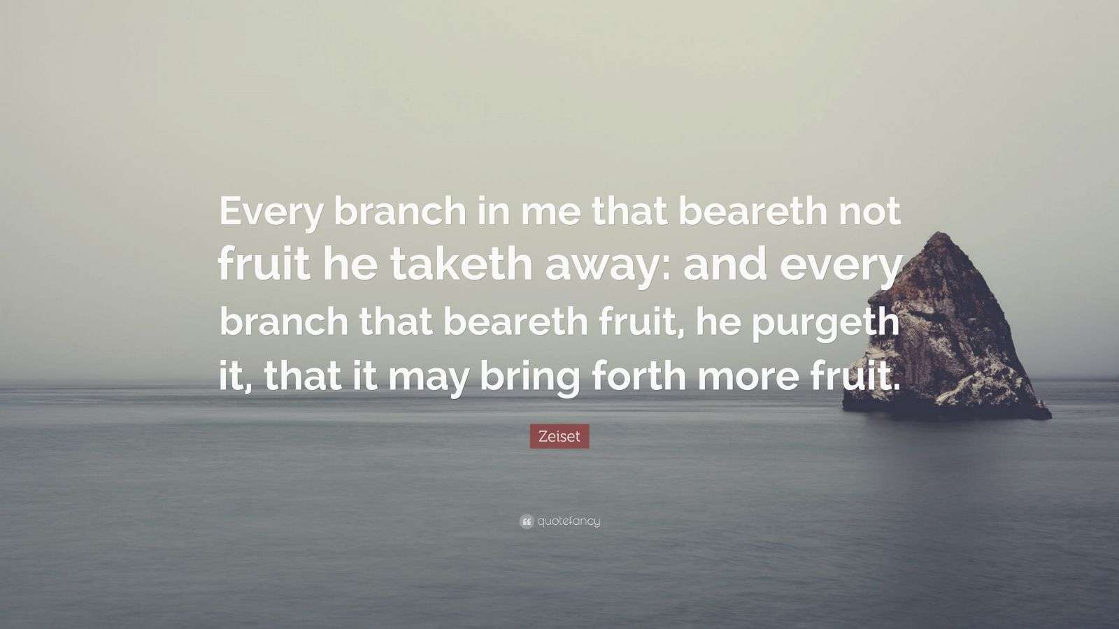 Zeiset Quote: “Every branch in me that beareth not fruit he taketh away ...