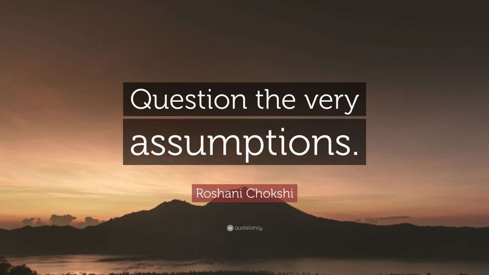 Roshani Chokshi Quote: “Question the very assumptions.”