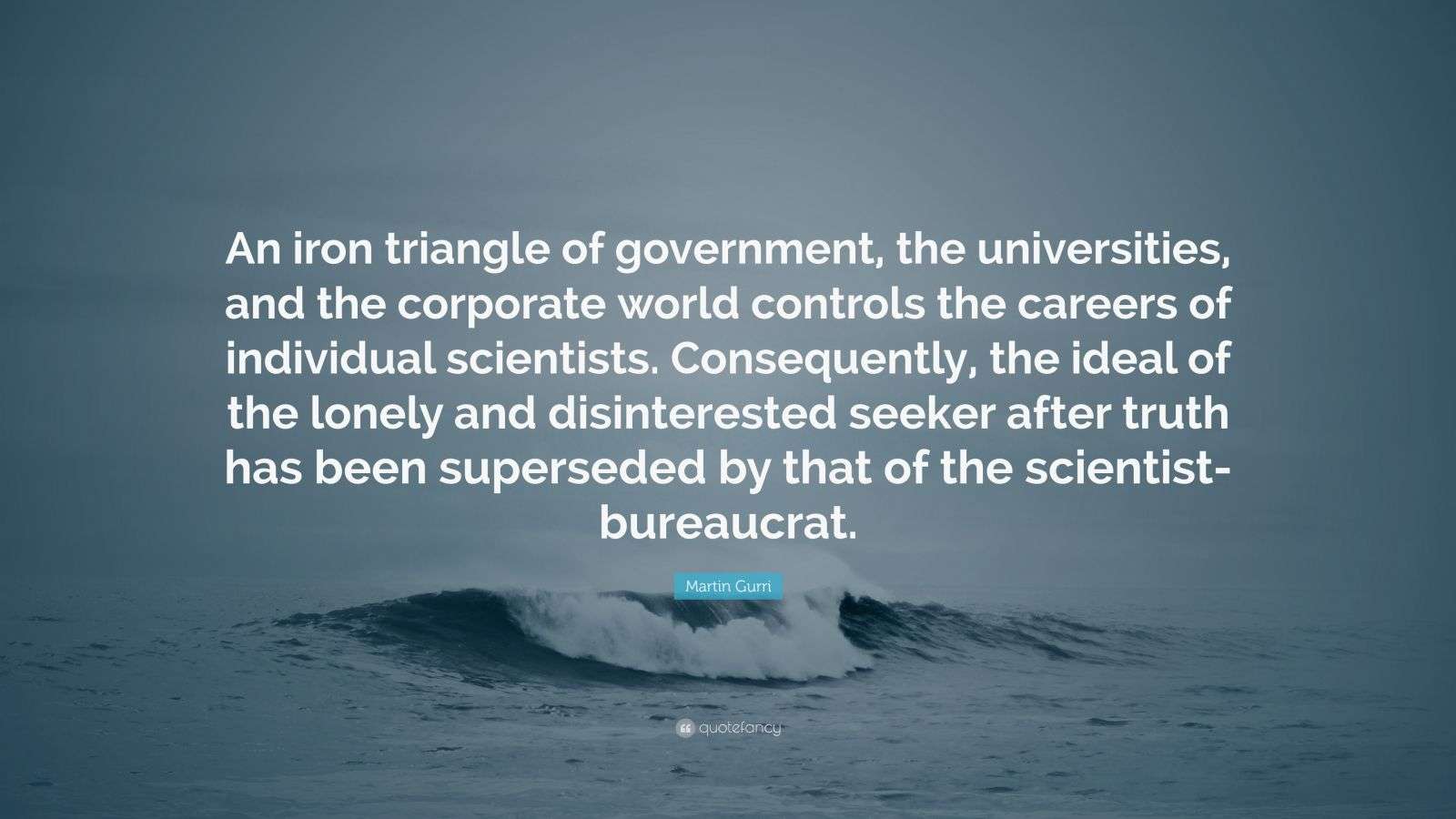 Martin Gurri Quote: “An iron triangle of government, the universities ...
