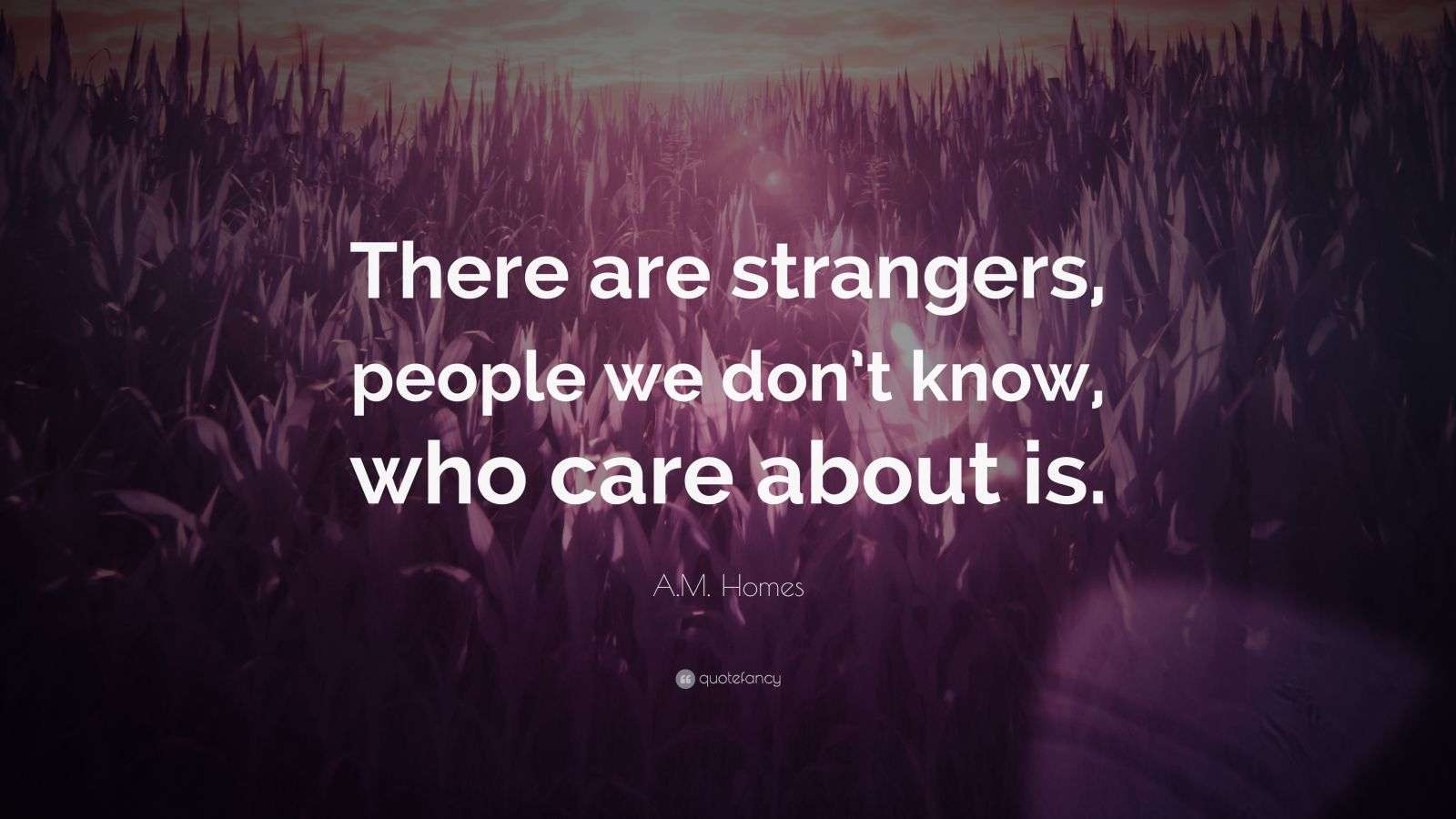 A.M. Homes Quote: “There are strangers, people we don’t know, who care ...