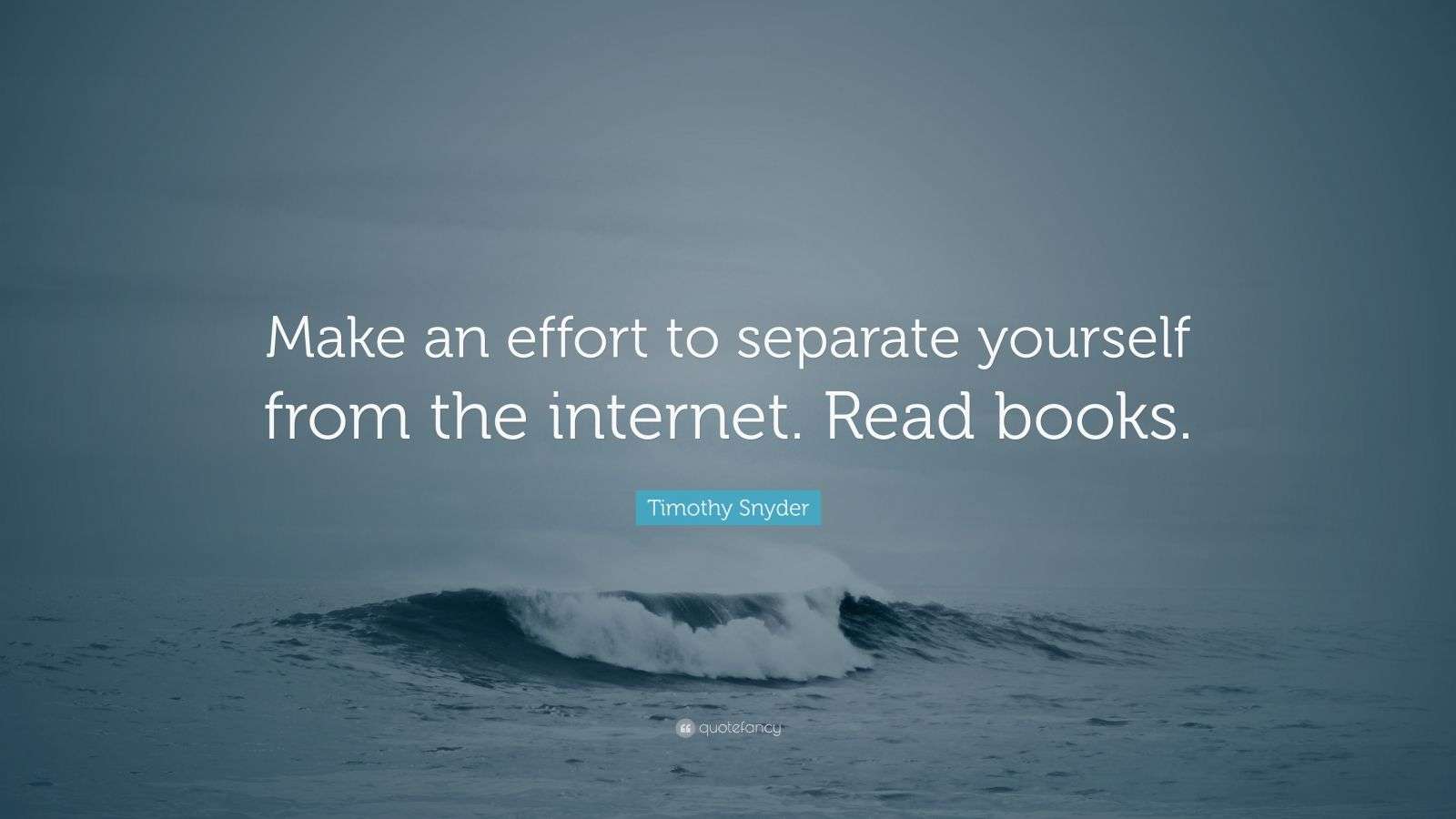 Timothy Snyder Quote: “Make an effort to separate yourself from the ...