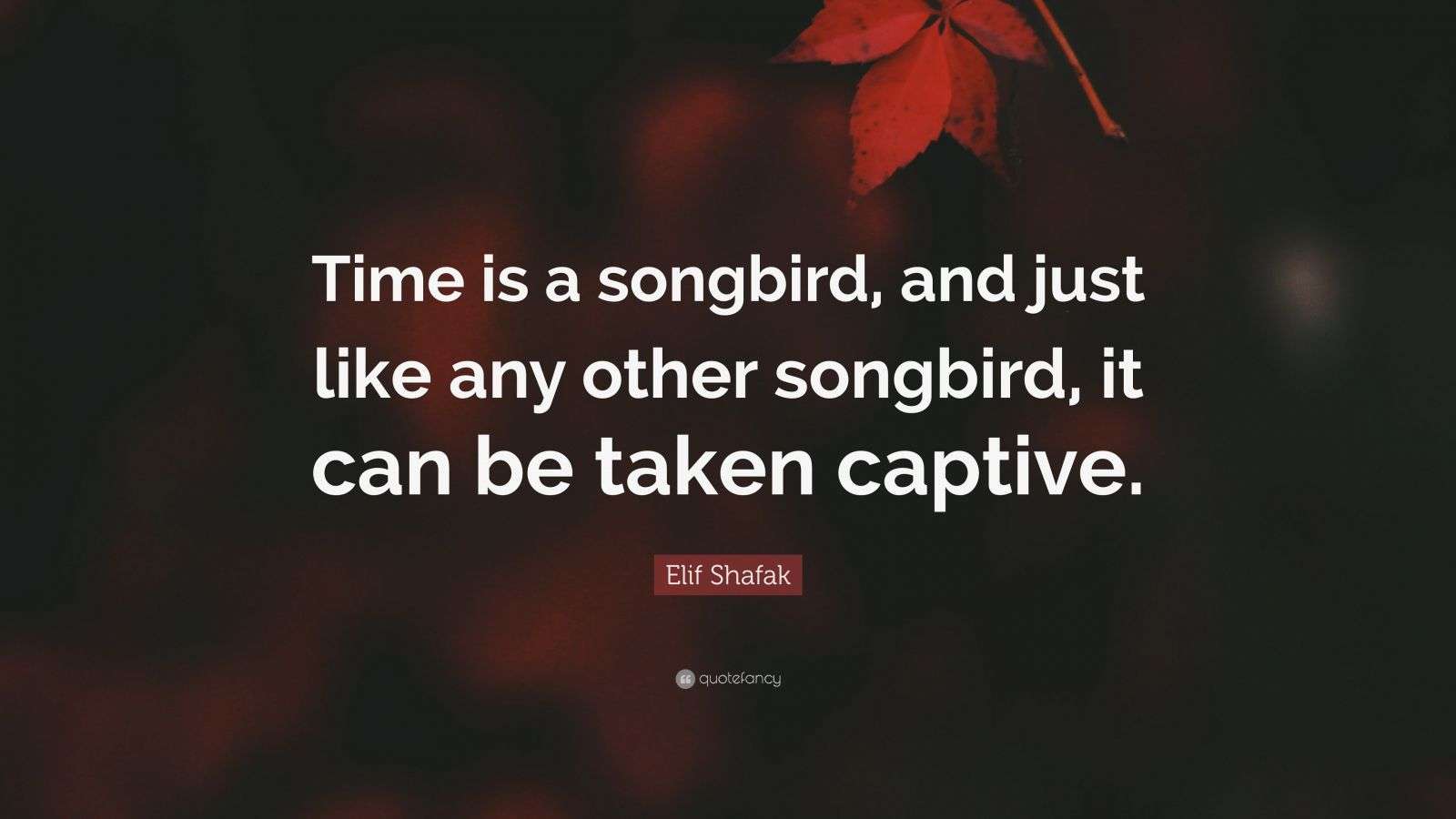 Elif Shafak Quote: “Time is a songbird, and just like any other ...