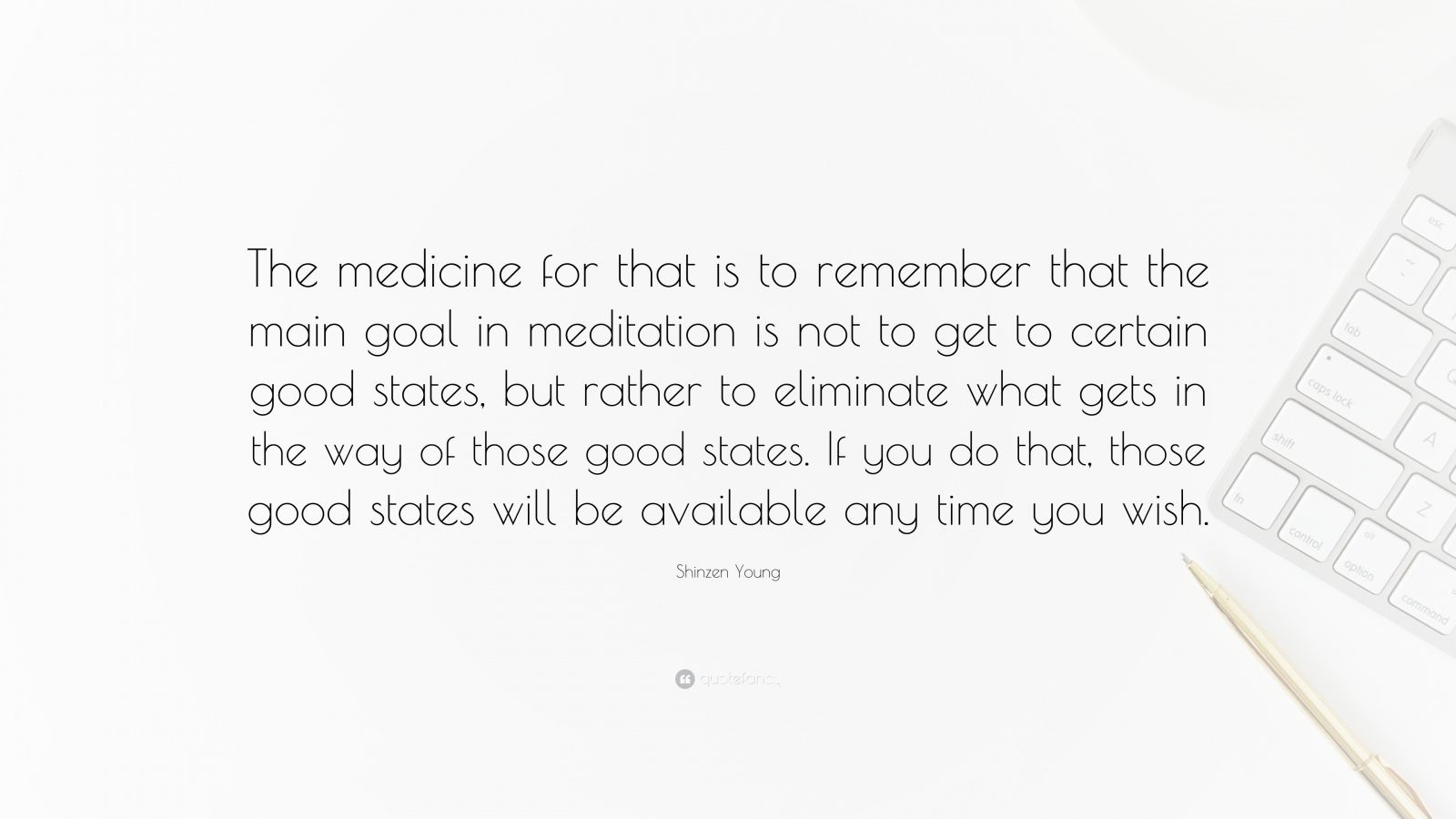 Shinzen Young Quote: “The medicine for that is to remember that the ...