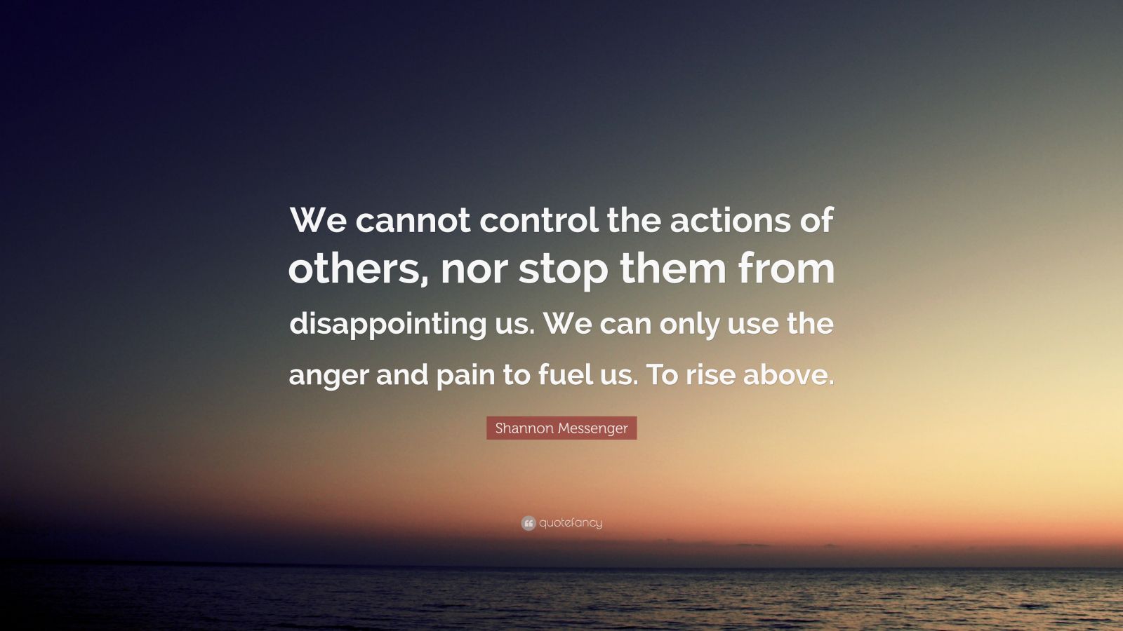 Shannon Messenger Quote: “We cannot control the actions of others, nor ...