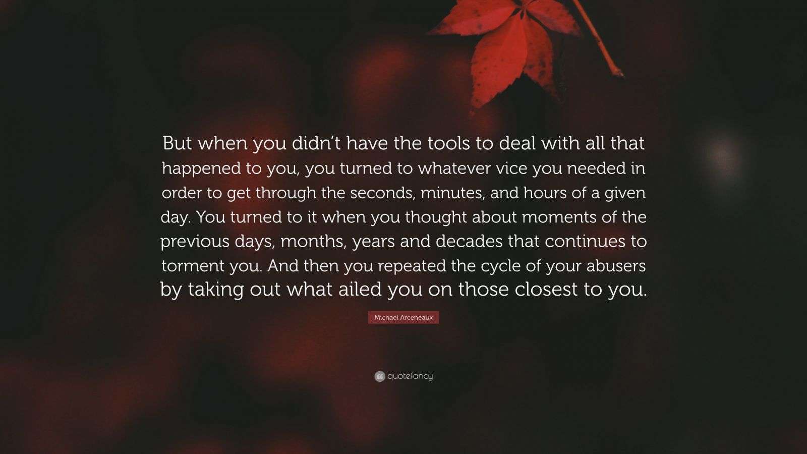 Michael Arceneaux Quote: “But when you didn’t have the tools to deal ...
