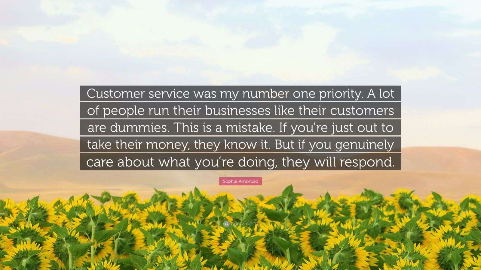 Sophia Amoruso Quote: “Customer service was my number one priority. A ...