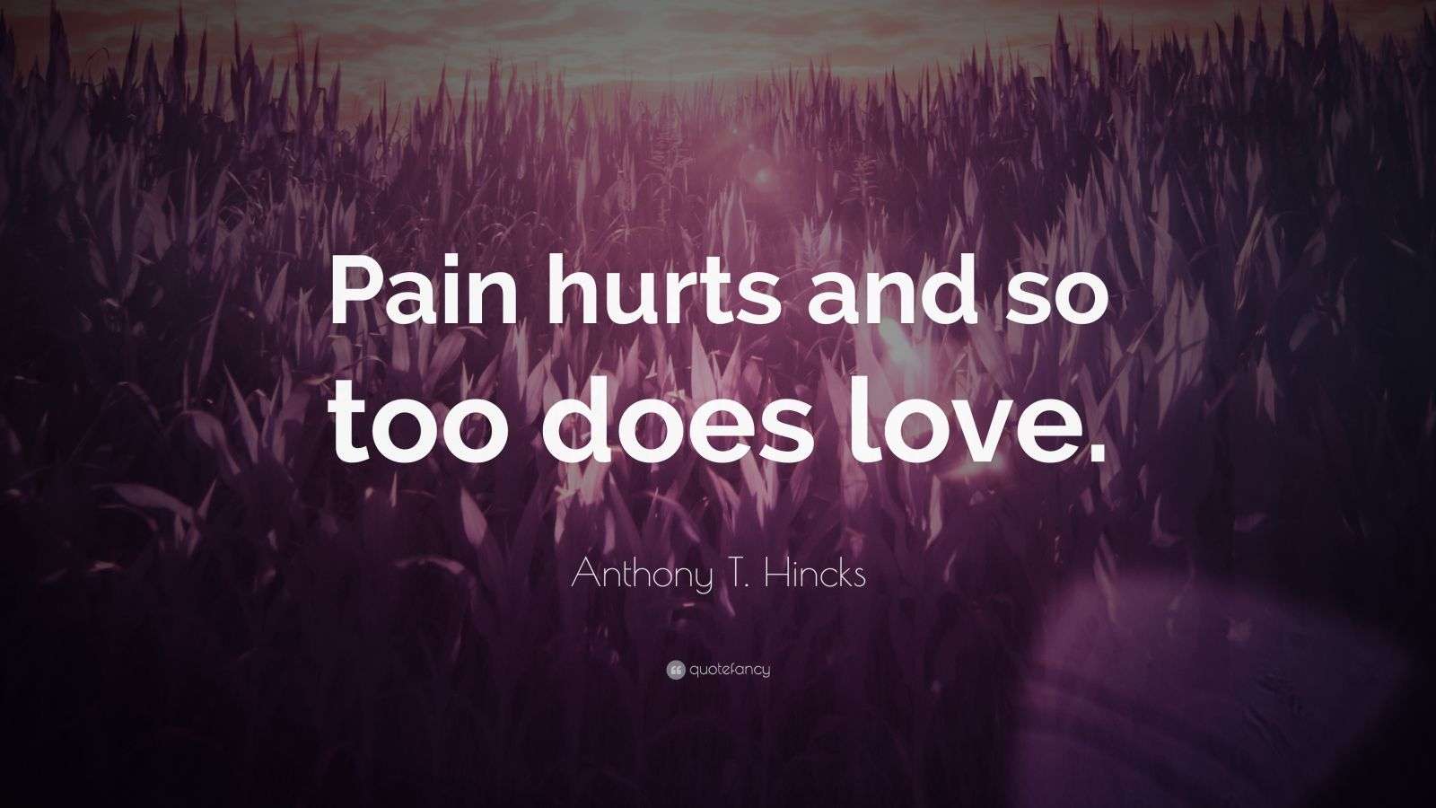 Anthony T. Hincks Quote: “Pain hurts and so too does love.”