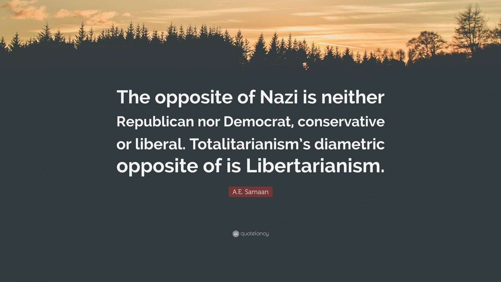 A.E. Samaan Quote: “The opposite of Nazi is neither Republican nor ...