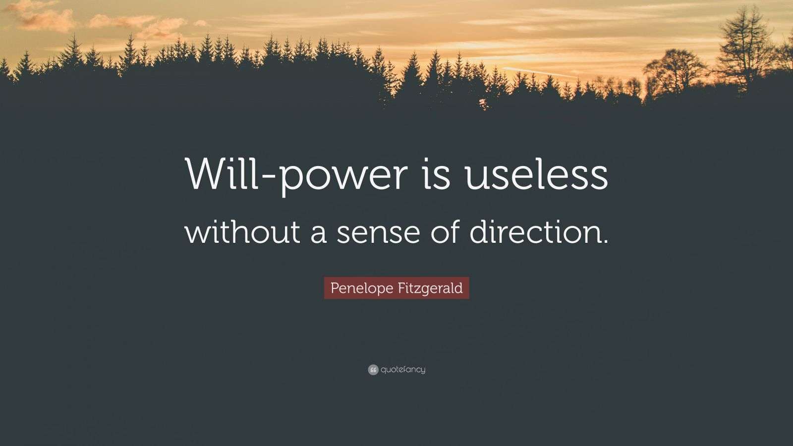 Penelope Fitzgerald Quote: “Will-power is useless without a sense of ...