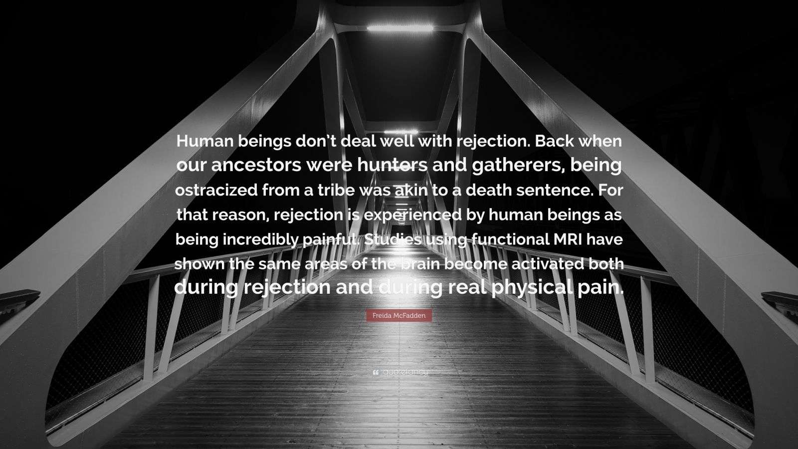 Freida McFadden Quote: “Human beings don’t deal well with rejection ...