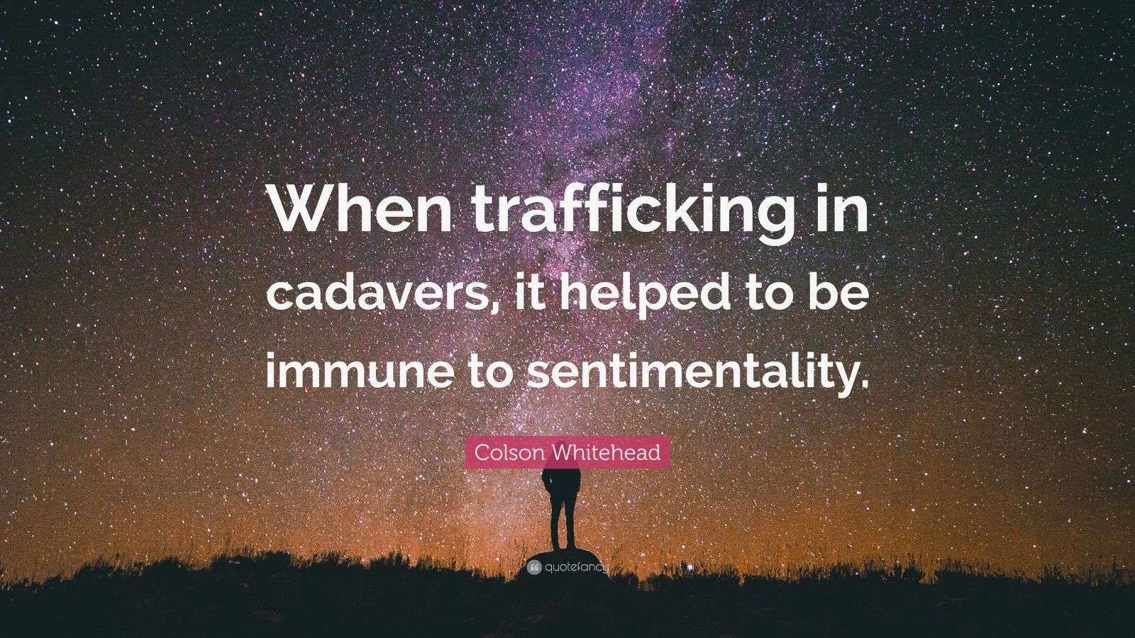 Colson Whitehead Quote: “When trafficking in cadavers, it helped to be ...
