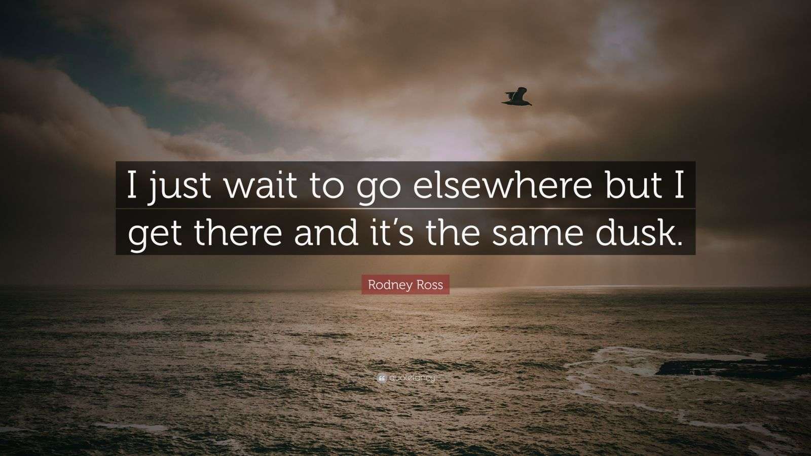 Rodney Ross Quote: “I just wait to go elsewhere but I get there and it ...