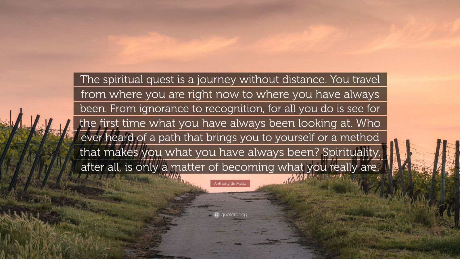 Anthony de Mello Quote: “The spiritual quest is a journey without ...