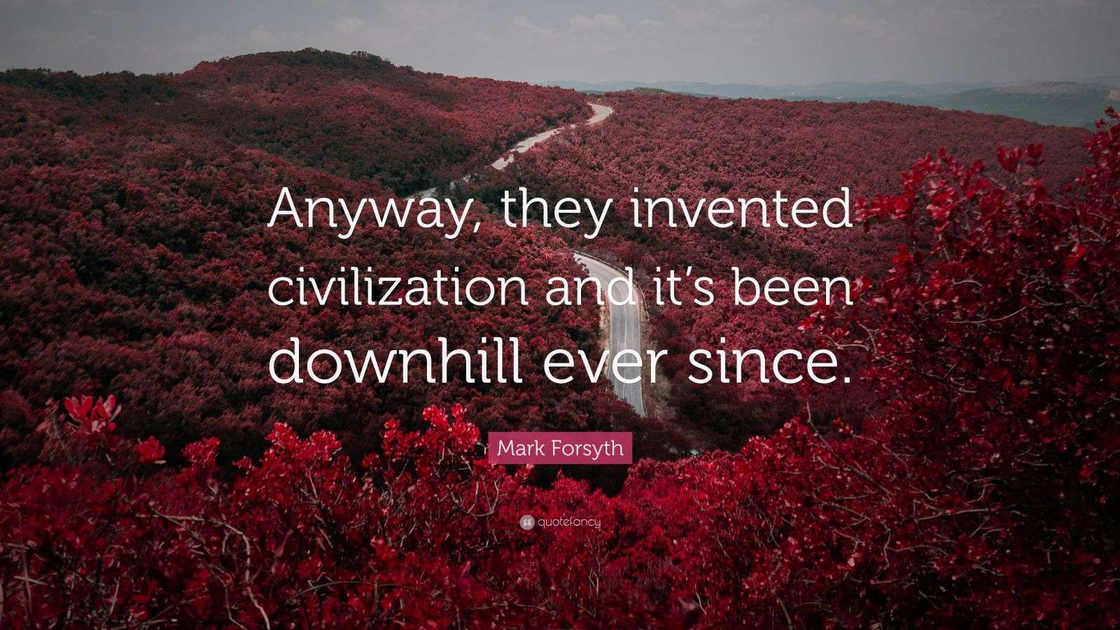 Mark Forsyth Quote: “Anyway, they invented civilization and it’s been ...