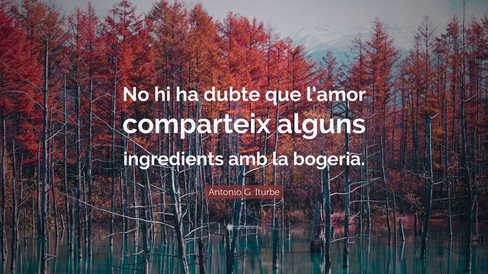 Antonio G. Iturbe Quote: “No hi ha dubte que l’amor comparteix alguns ...